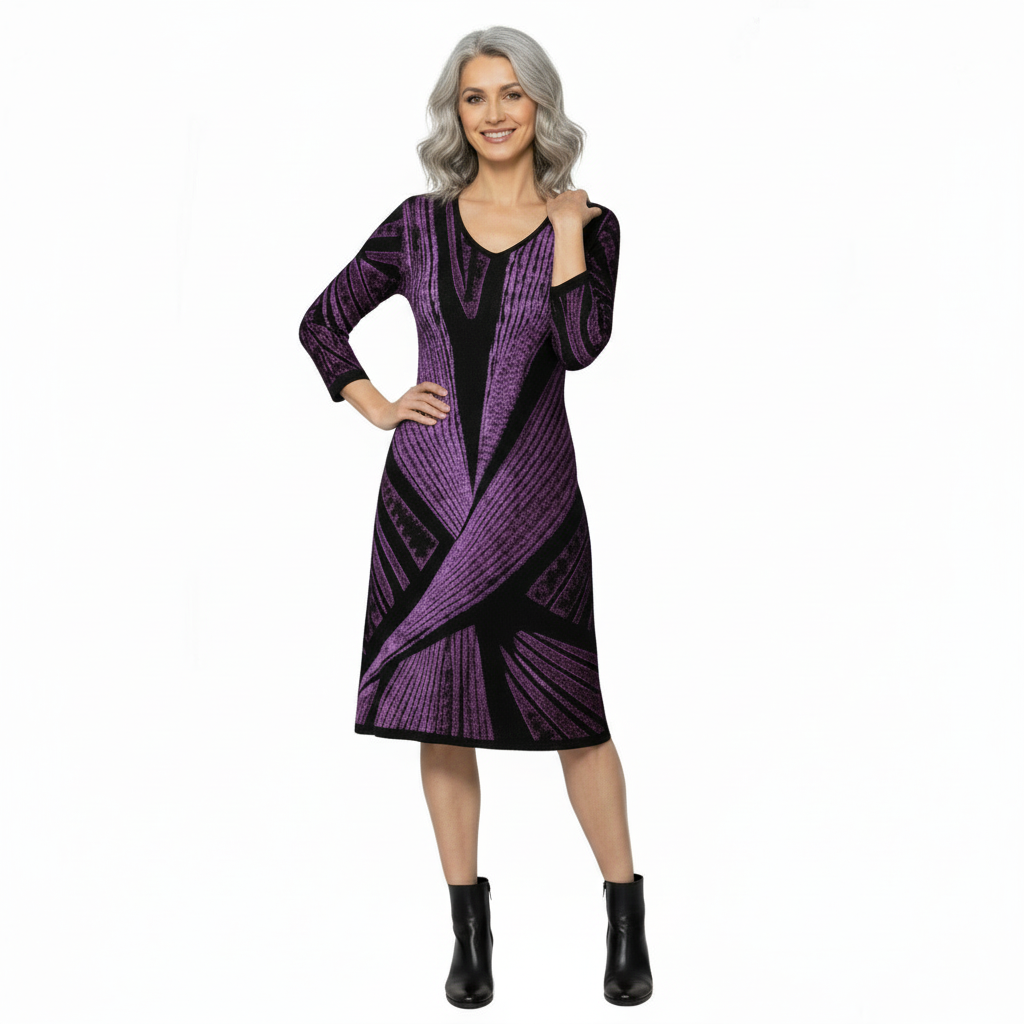 Leaf Amanda Dress Black and Purple – Sharon London